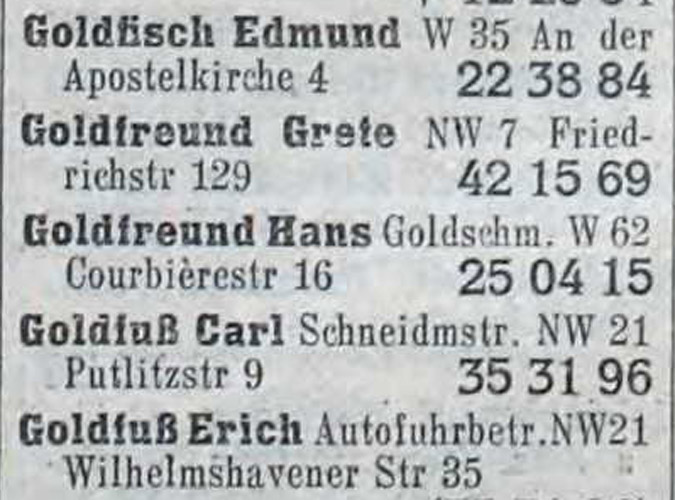 Goldfreund: Hans Goldfreund (Born 1896, Berlin) & His Sisters